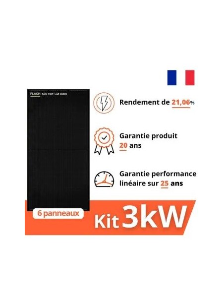 Kit solaire 3kW avec panneau solaire photovoltaïque DualSun 500Wc avec micro-onduleurs APSystems ...